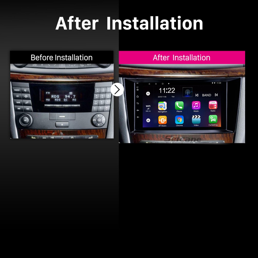 8 inch Android 14.0 For 2001 2010 Mercedes Benz E W211 Stereo GPS navigation system with